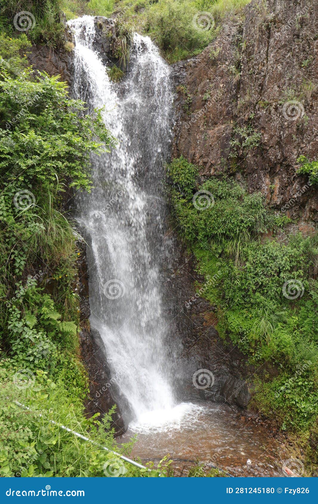 The Waterfall in the Valley is a Magnificent Natural Landscape Stock ...