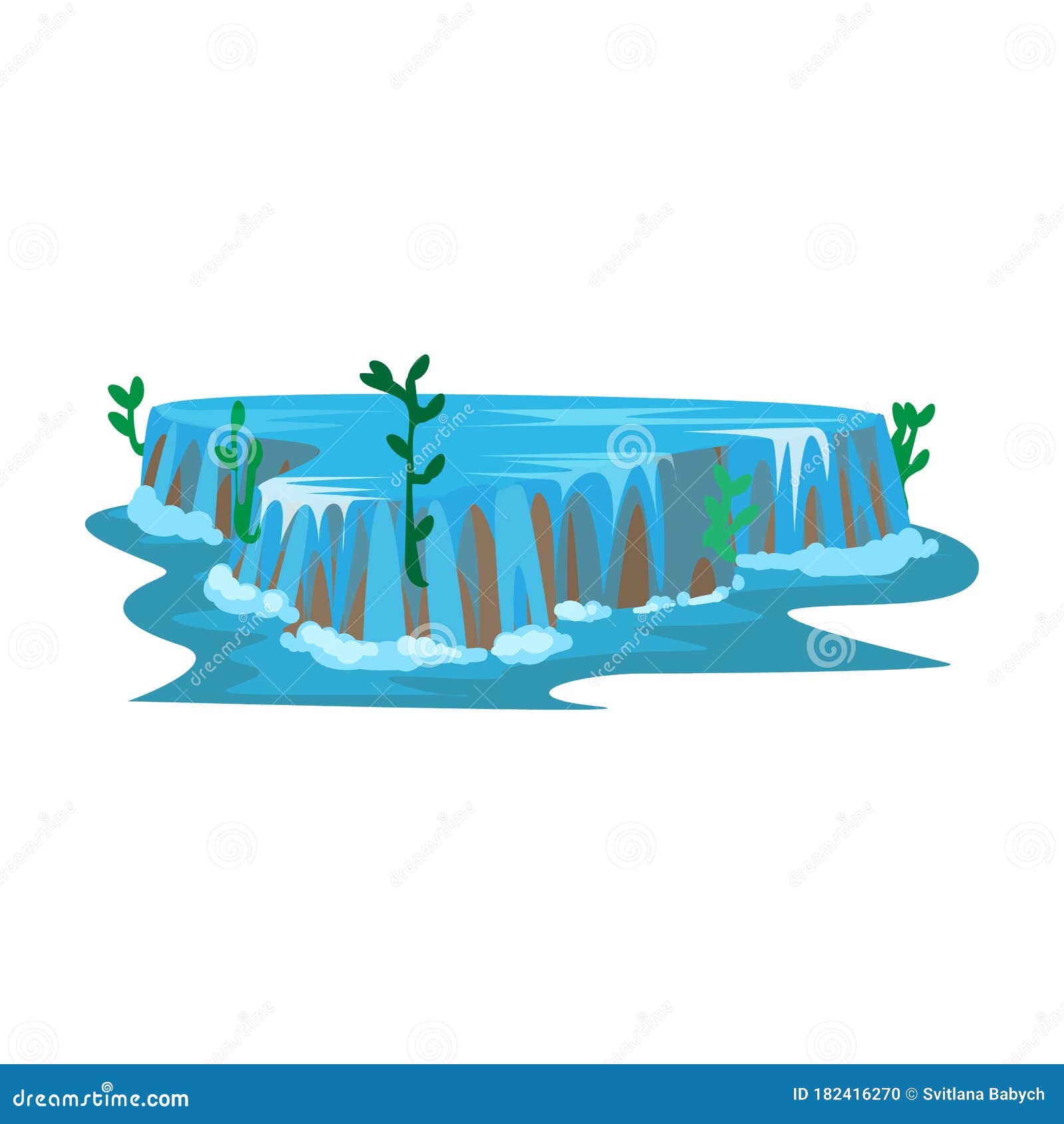 Waterfall Vector Icon.Cartoon Vector Icon Isolated on White Background ...