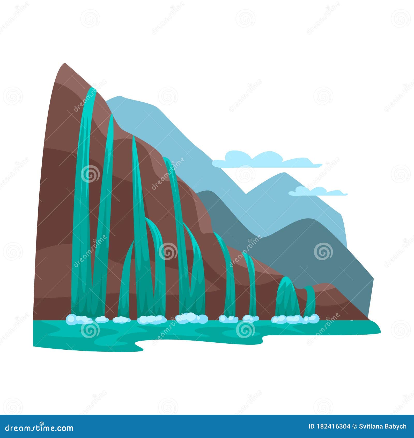 Waterfall Vector Icon.Cartoon Vector Icon Isolated On White Background ...