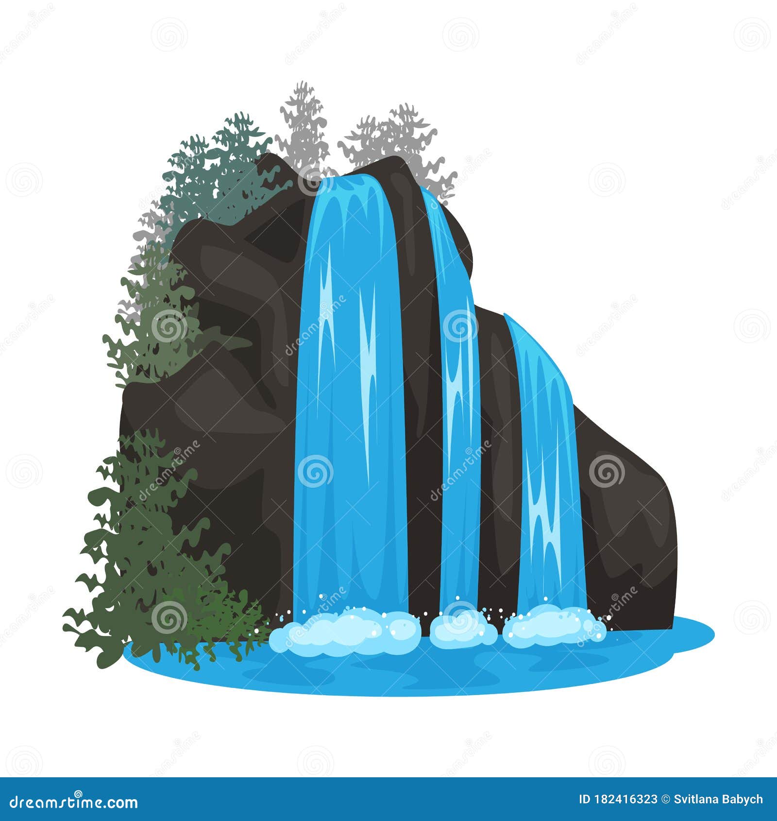 Waterfall Vector Icon On White Background. Flat Vector Waterfall Icon ...