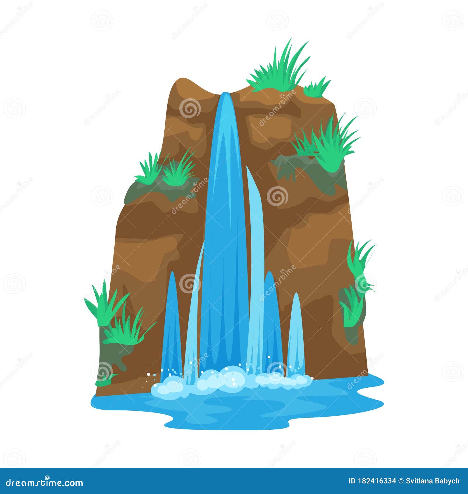 Waterfall Vector Icon.Cartoon Vector Icon Isolated on White Background ...