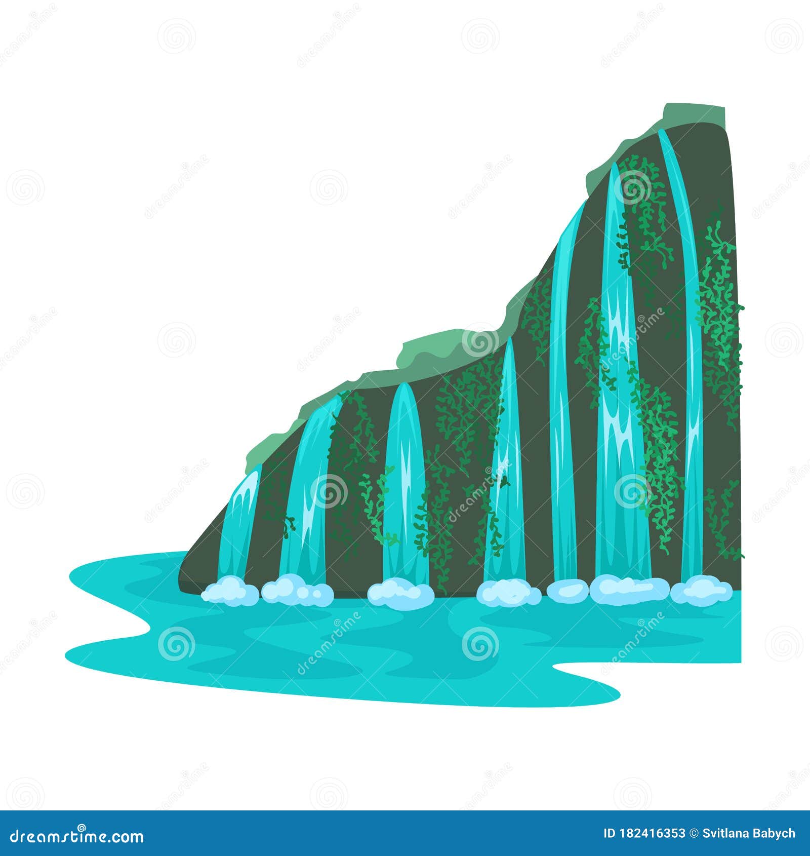 Waterfall Vector Icon.Cartoon Vector Icon Isolated on White Background ...