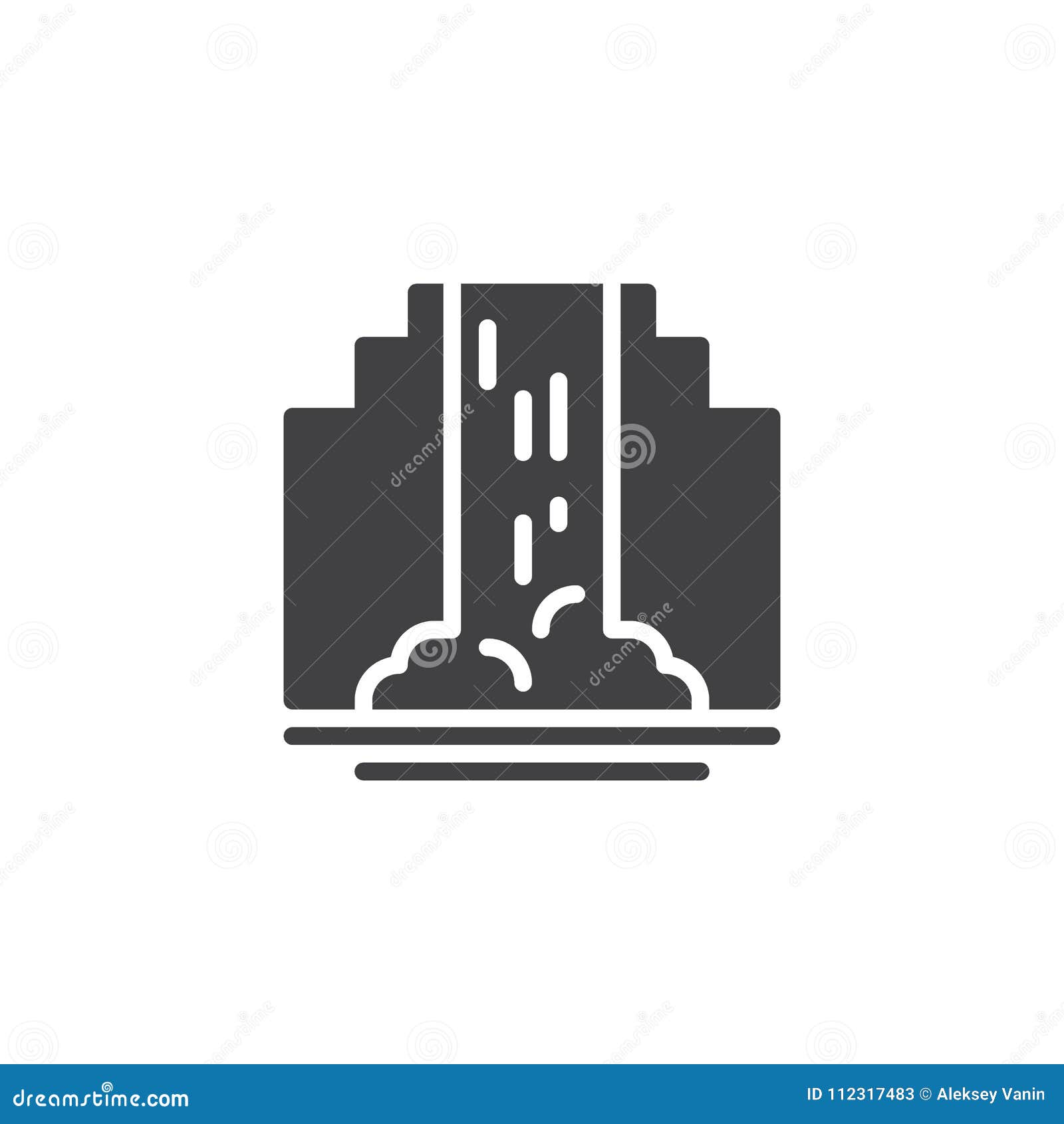 Waterfall vector icon stock vector. Illustration of summer - 112317483