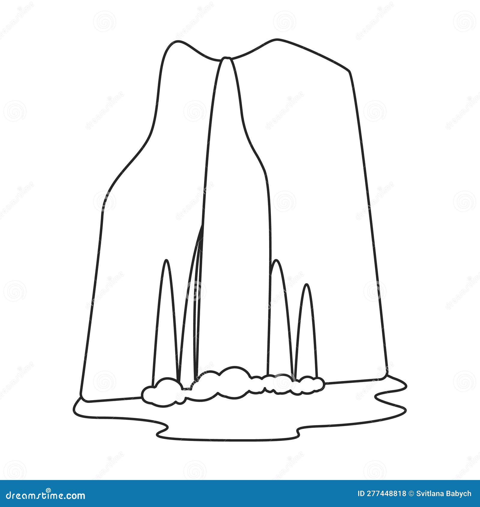 Waterfall Vector Icon.Outline Vector Icon Isolated on White Background ...