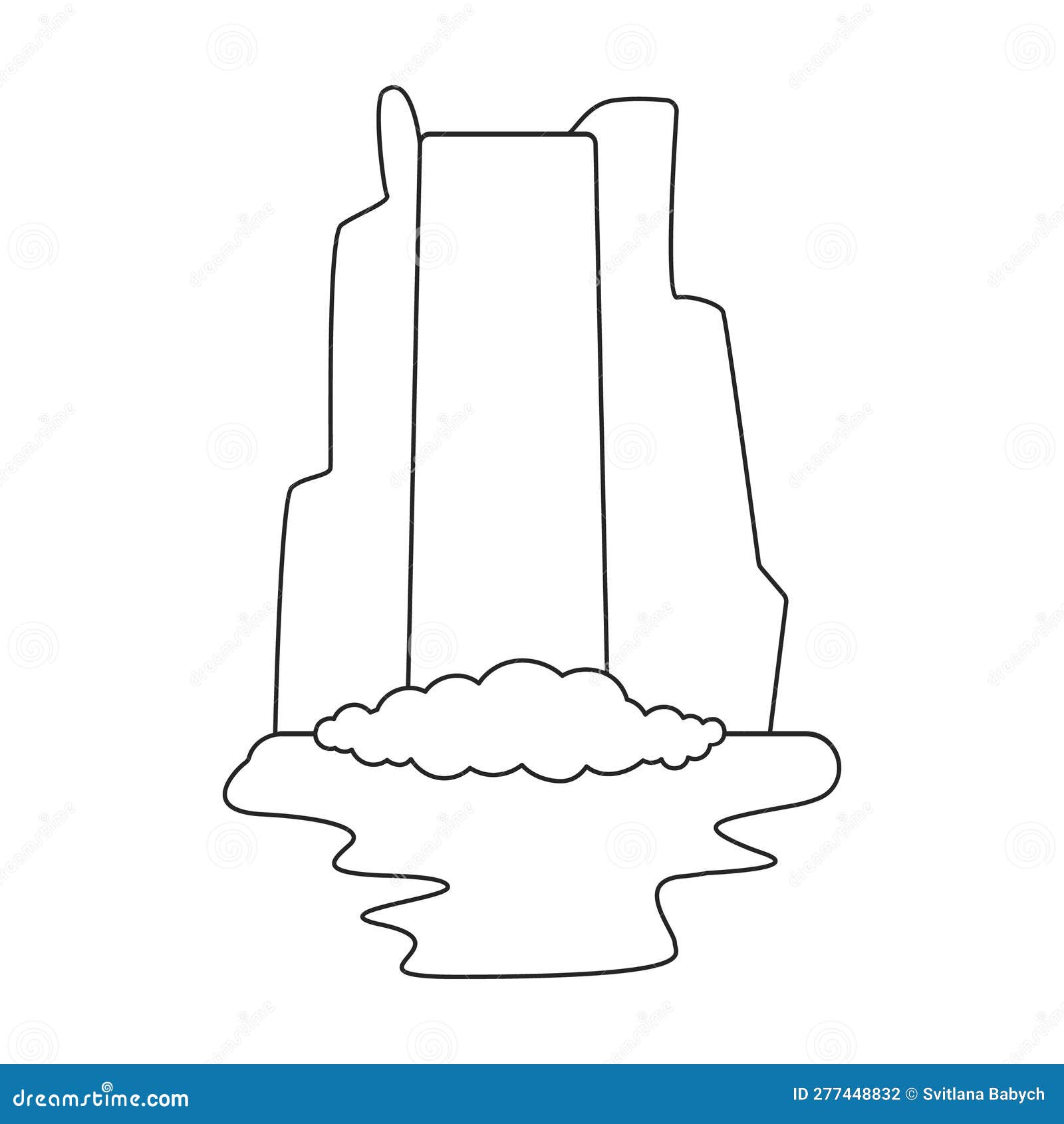 Waterfall Vector Icon.Outline Vector Icon Isolated on White Background ...