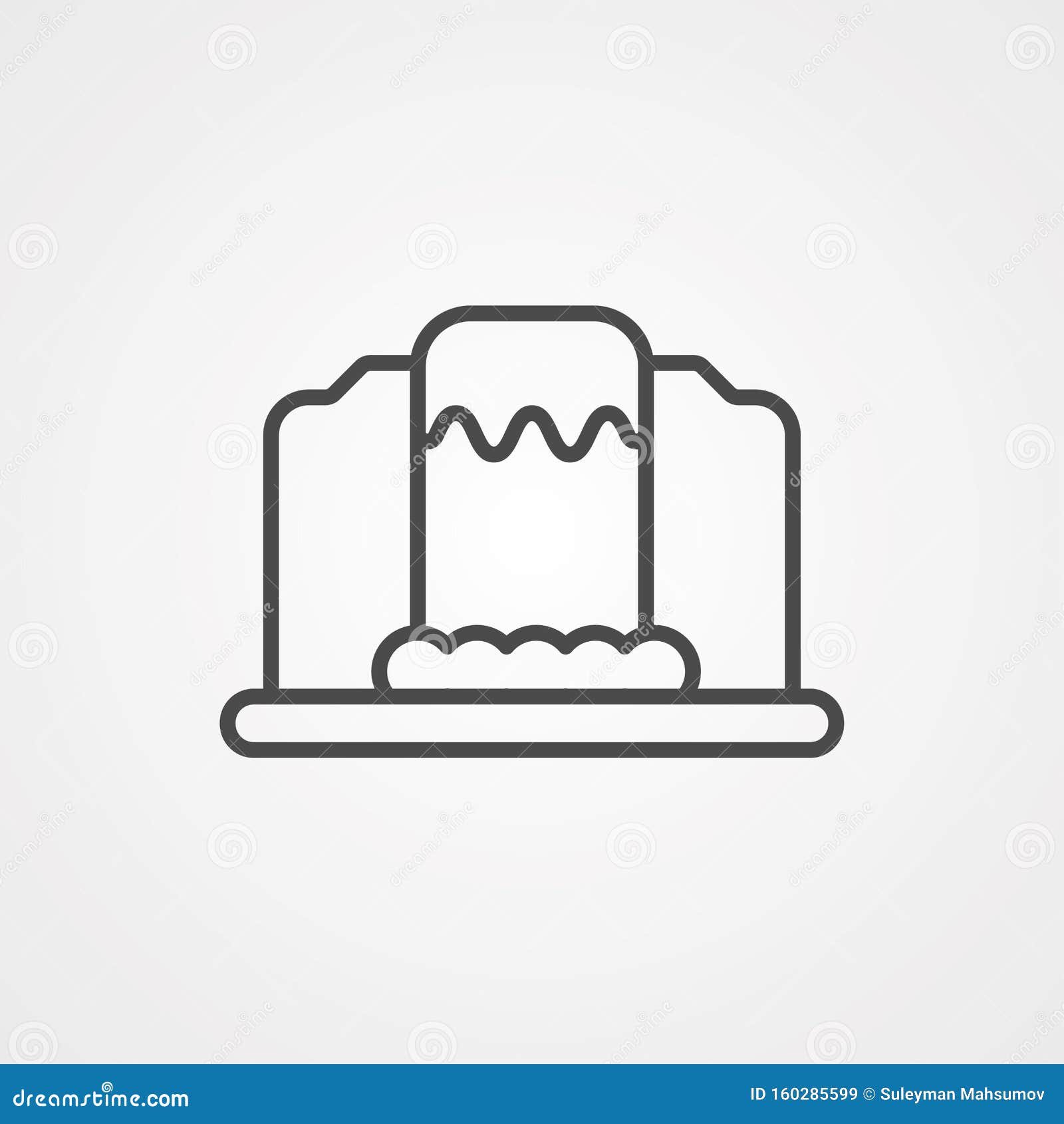 Waterfall Vector Icon Sign Symbol Stock Illustration - Illustration of ...