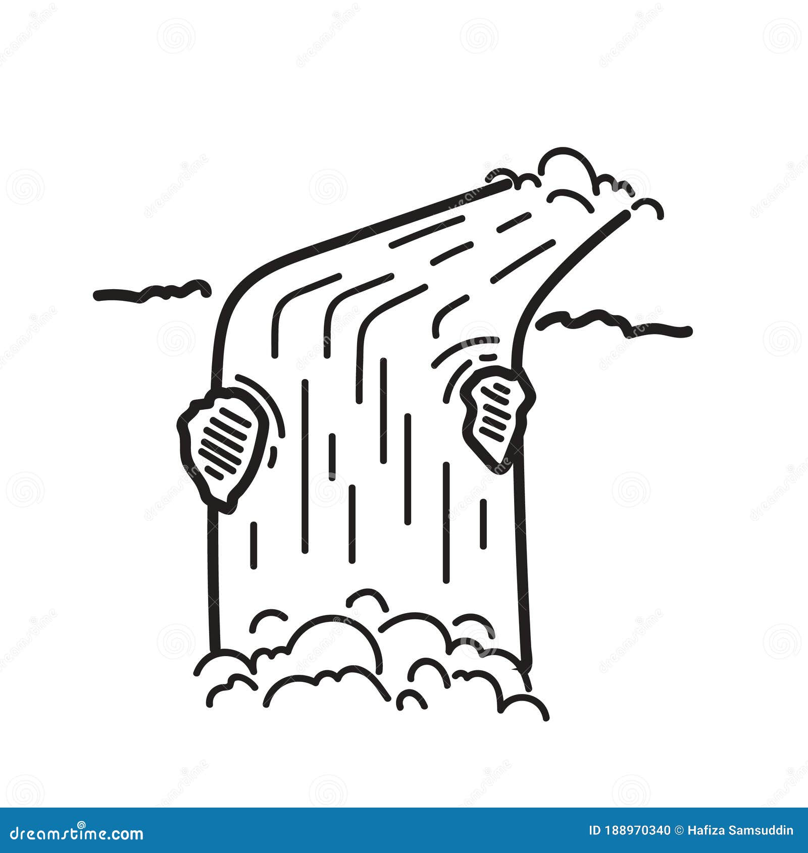 Waterfall. Vector Illustration Decorative Design Stock Vector ...