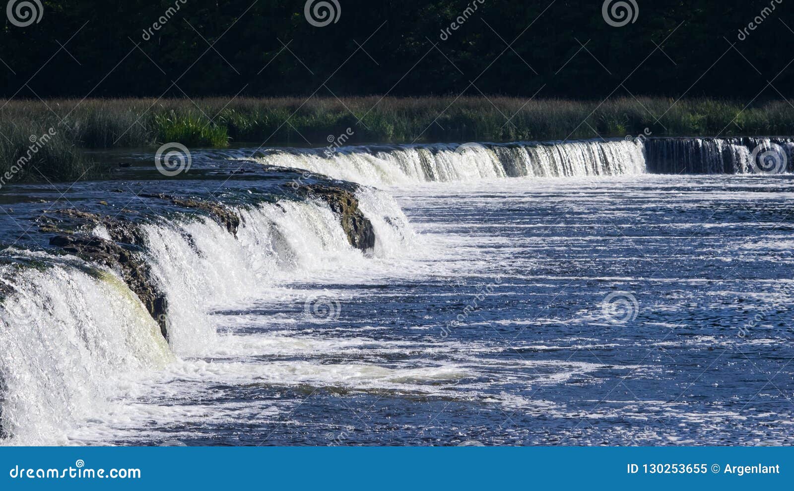 Waterfall Ventas Rumba on River Venta at Kuldiga, Latvia, Selective ...