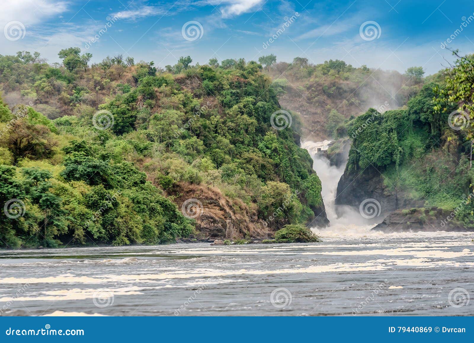 The Waterfall on the Victoria Nile River,Uganda Stock Image - Image of ...