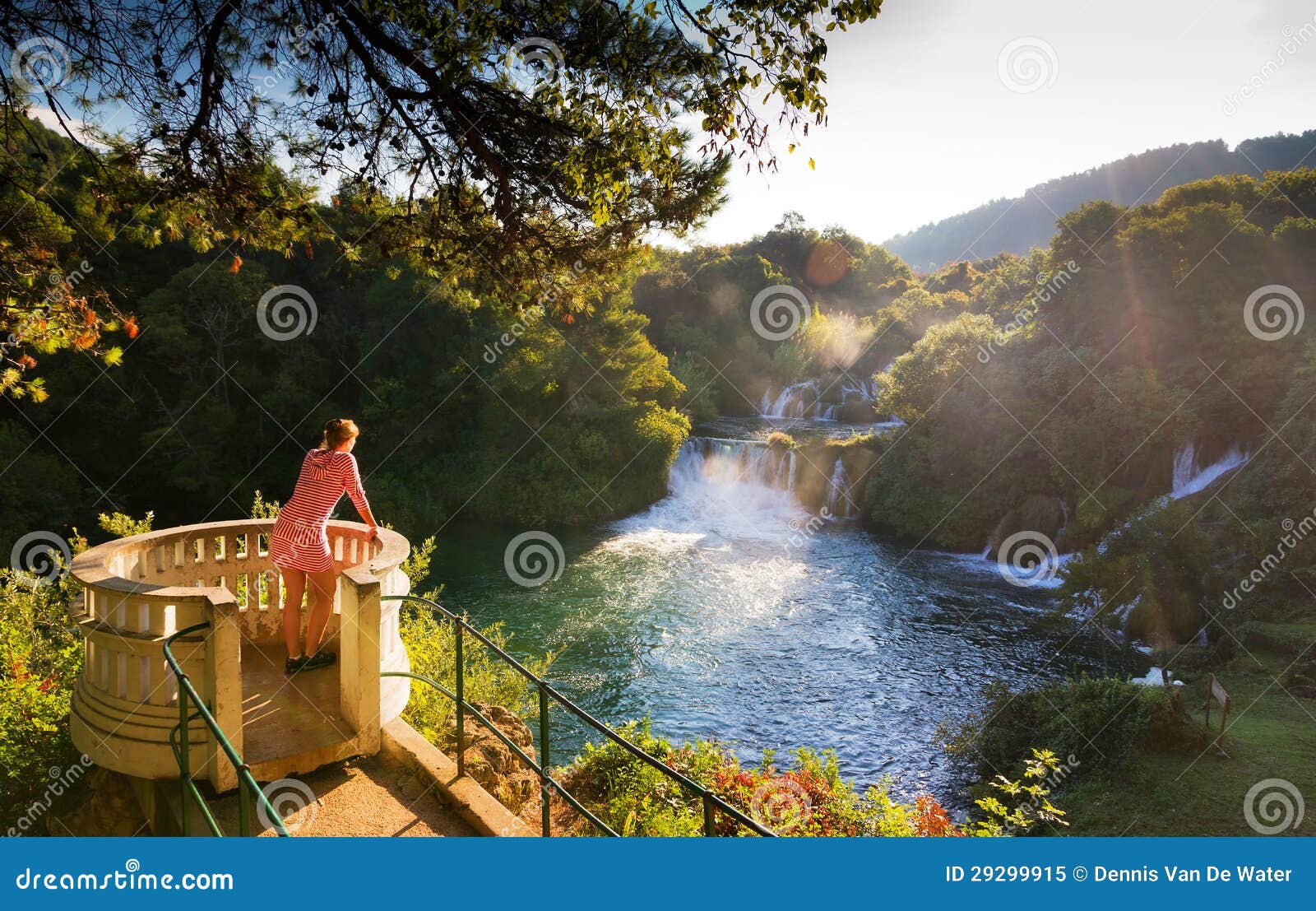 Waterfall viewpoint Krka stock image. Image of krka, fall - 29299915