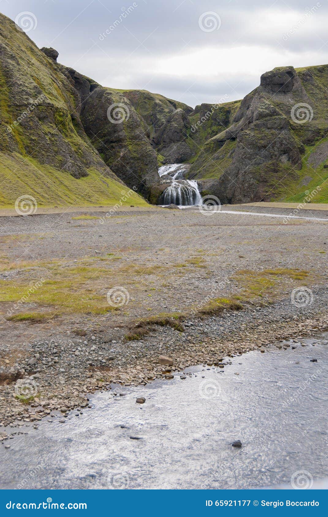 Waterfall in Vik in Iceland Stock Image - Image of colors, lawn: 65921177