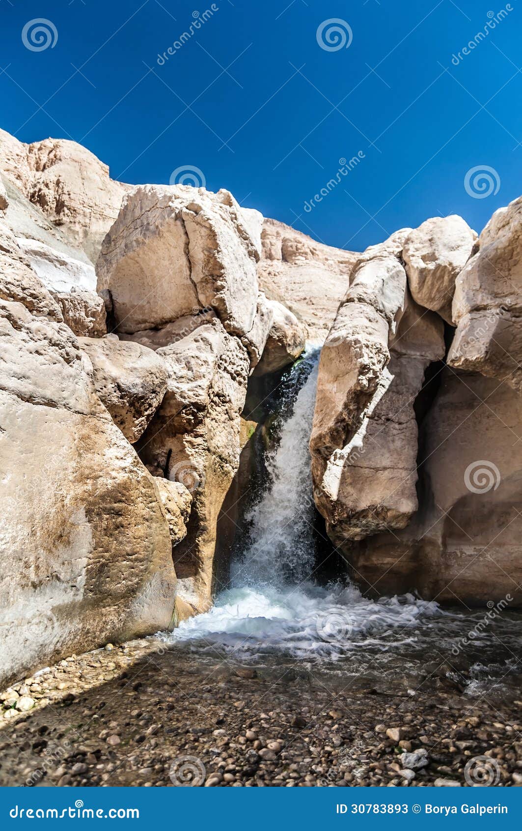 Waterfall in Wadi Hasa in Jordan Stock Image - Image of peaceful ...