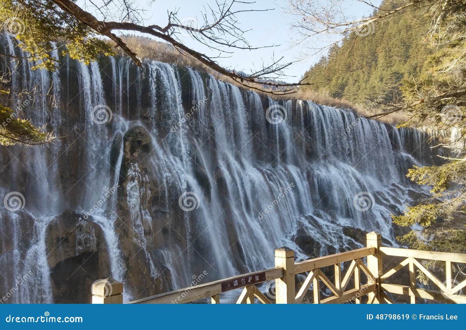 Waterfall Wall with Melt Water from the Mountain Stock Image - Image of ...