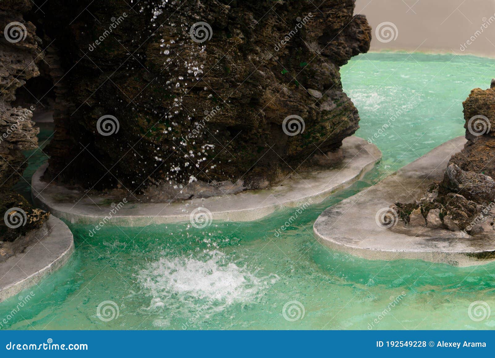 Waterfall, Water Drop into an Artificial Reservoir Against the ...