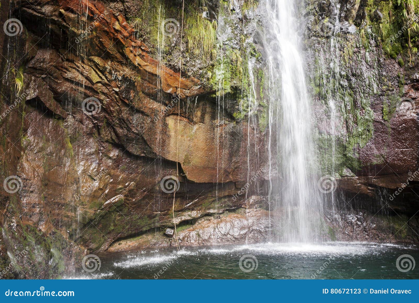 Waterfall. Water Falling Ito Lake Stock Image - Image of stone, forest ...