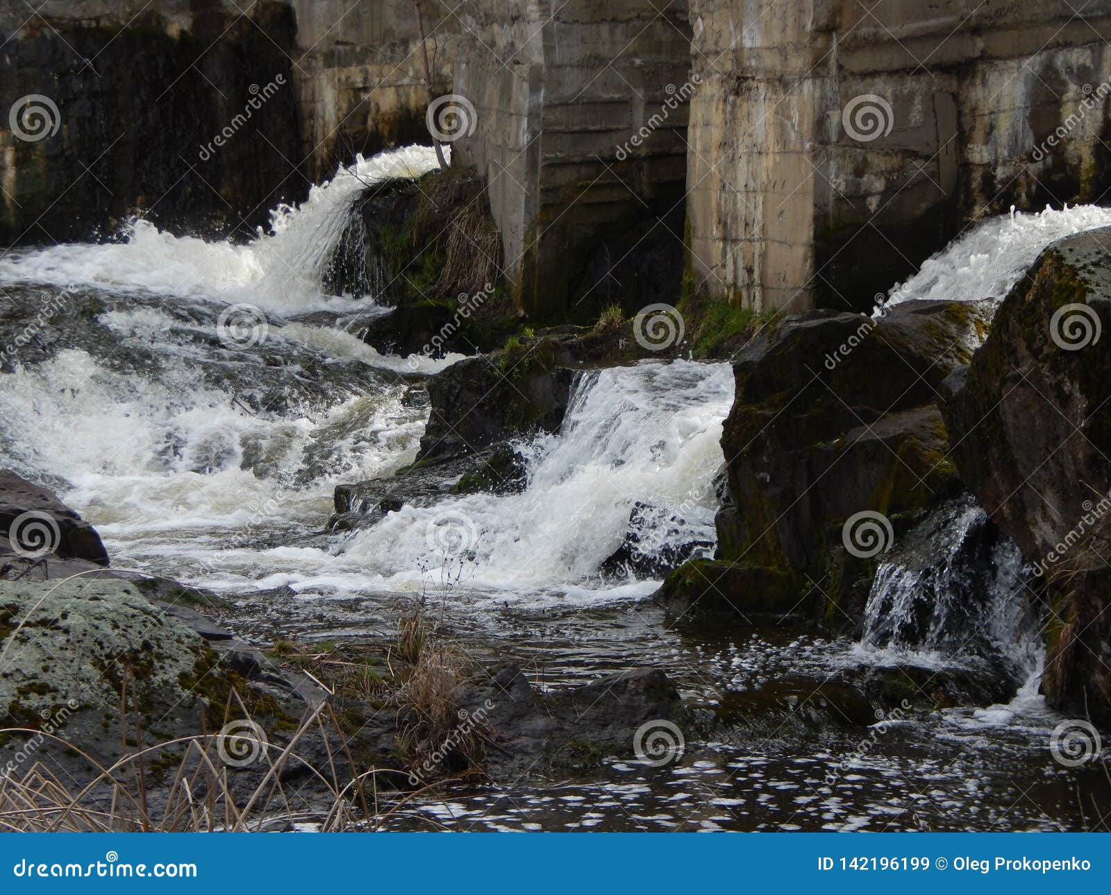 Waterfall, Water Flows from the Lake To the River Stock Image - Image ...