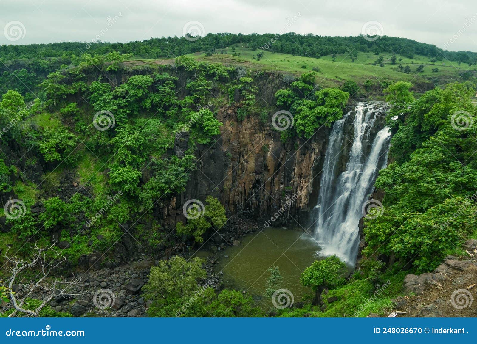 Waterfall stock photo. Image of patalpani, green, india - 248026670