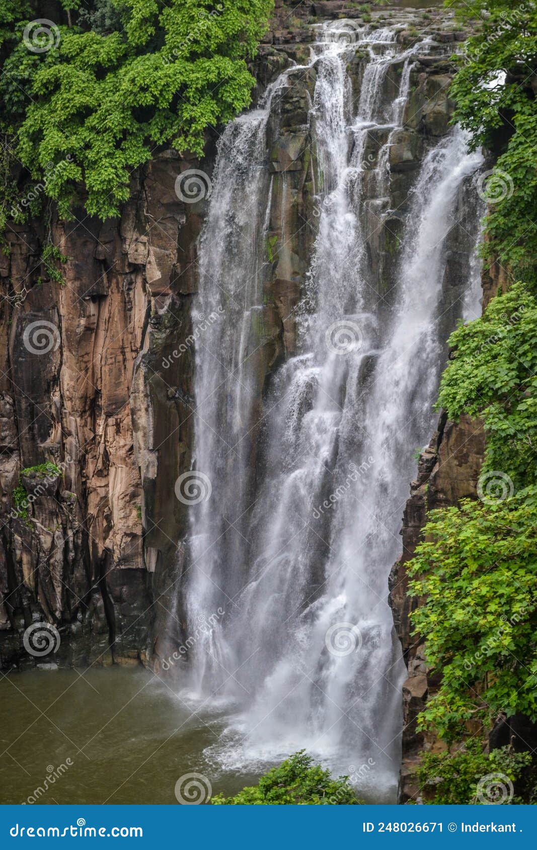 Waterfall stock image. Image of green, patalpani, india - 248026671