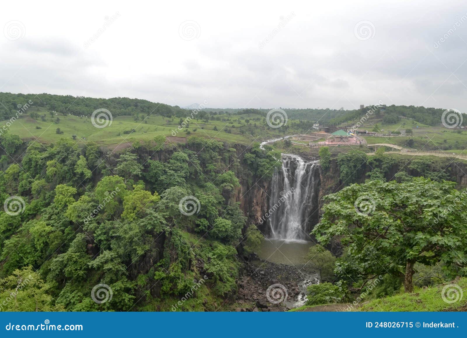 Waterfall stock image. Image of indore, waterfall, green - 248026715