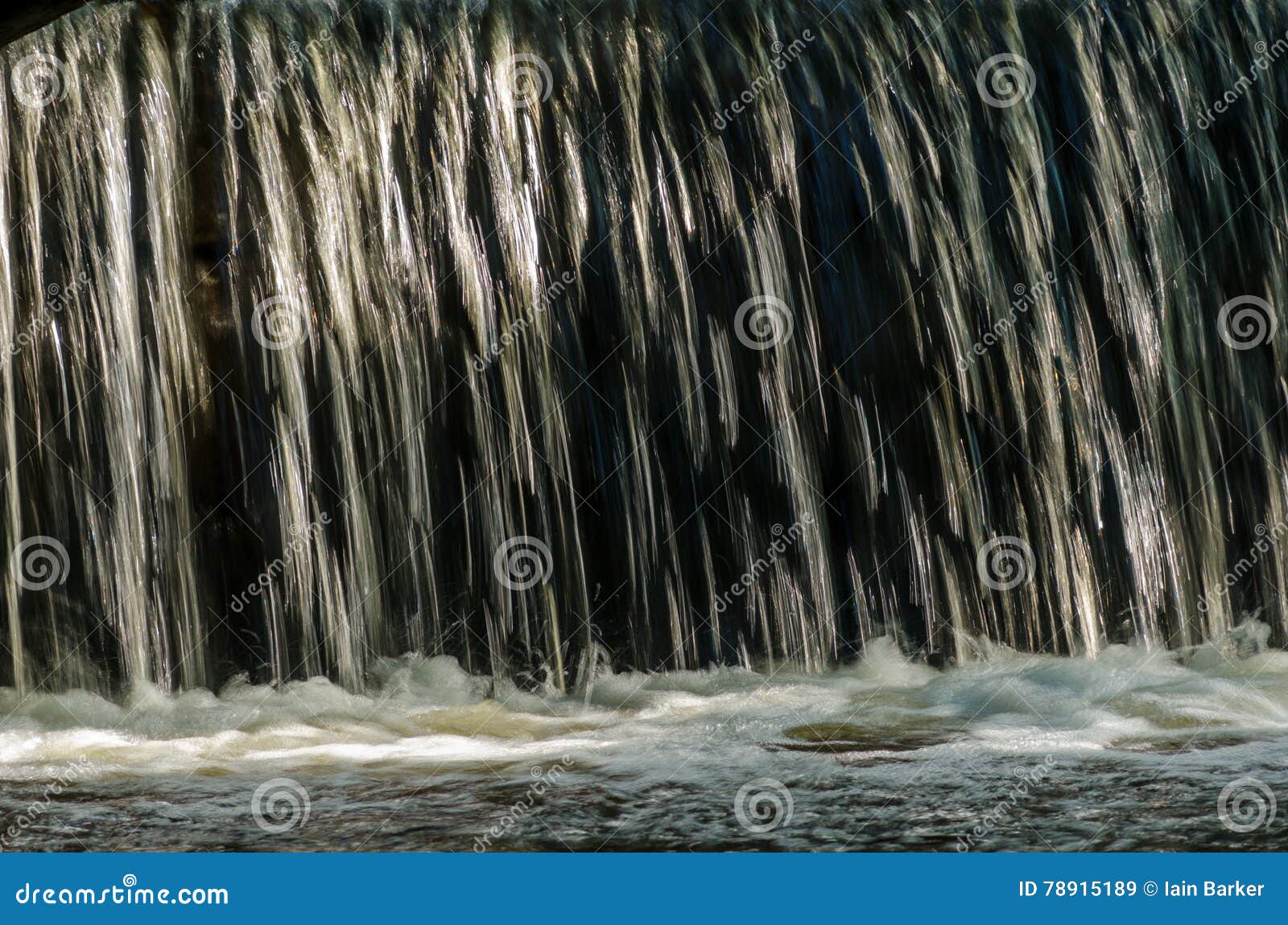 Waterfall at a weir stock image. Image of cool, closeup - 78915189