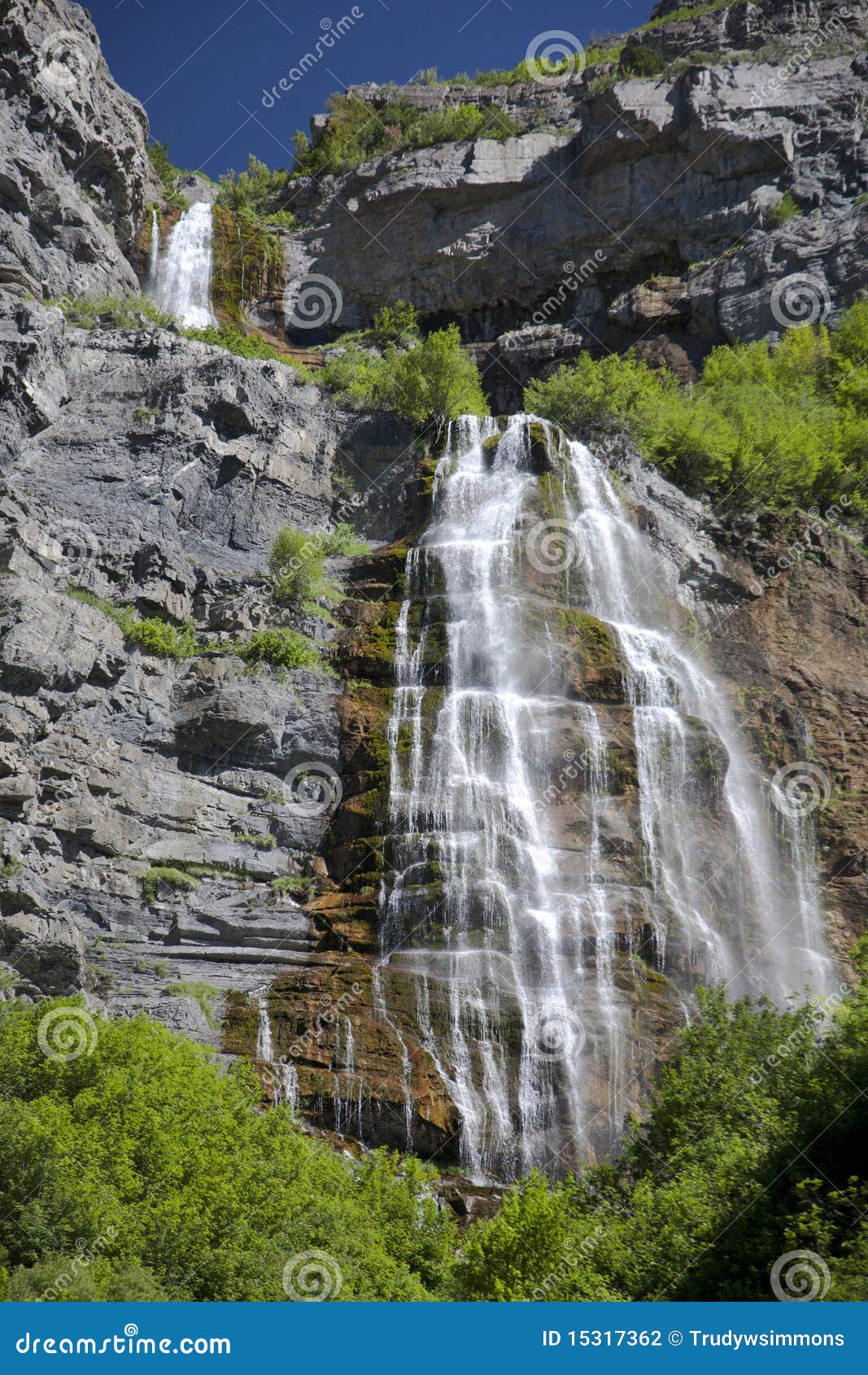 A Waterfall in the Western United States Stock Photo - Image of trees ...