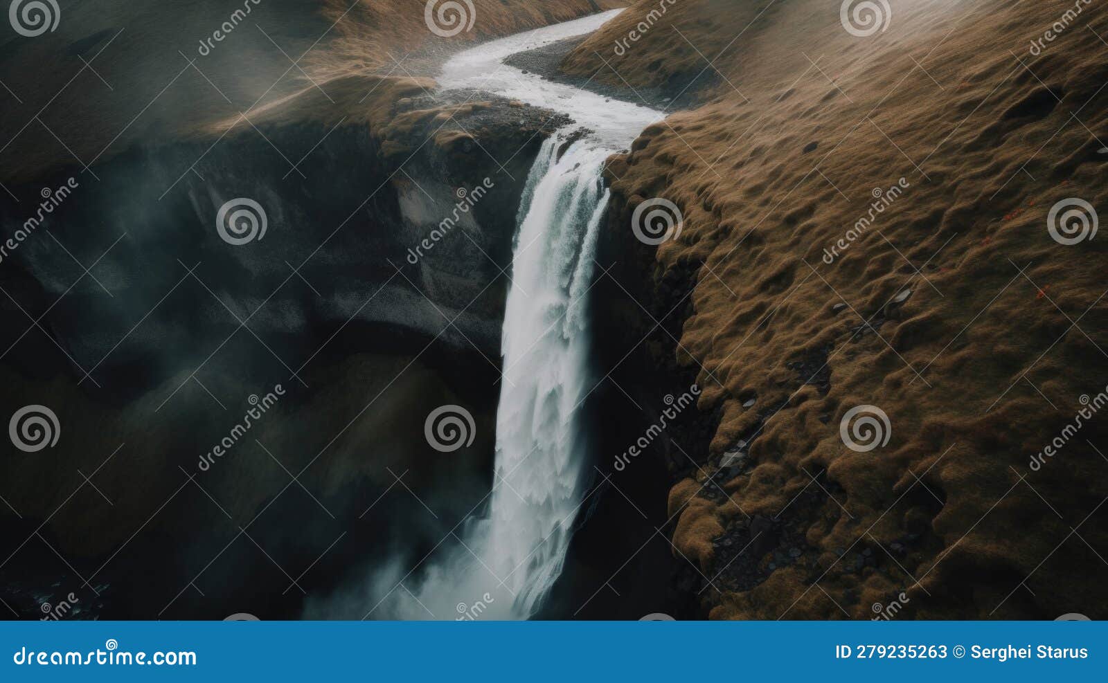 A Waterfall with a White Arrow in the Middle of it. Generative AI Image ...
