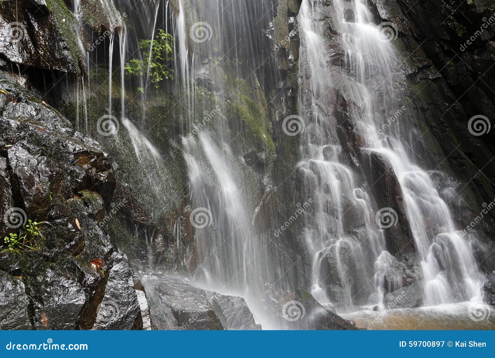 The waterfall stock image. Image of plants, bump, ponds - 59700897
