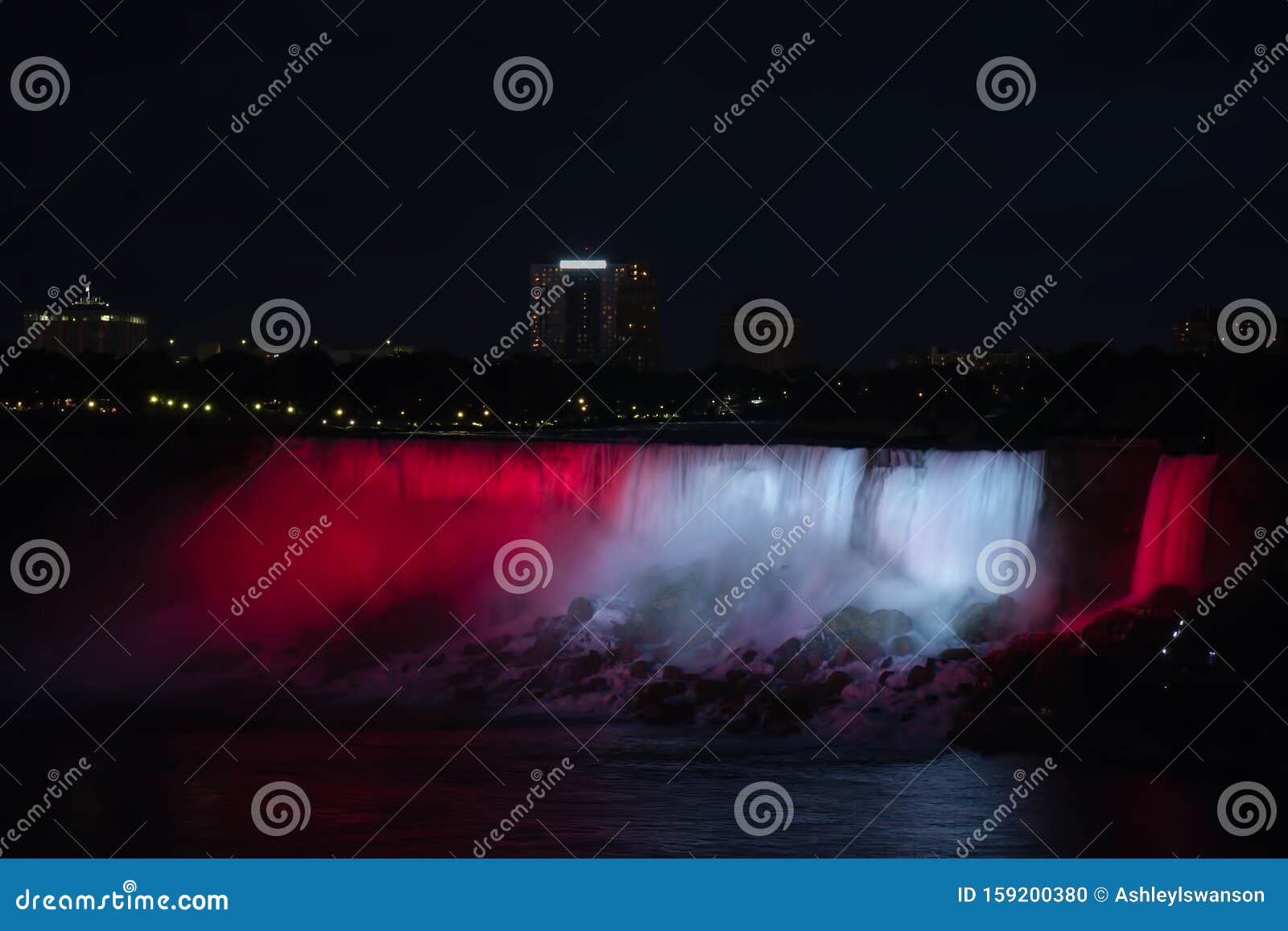 Waterfall White Red Niagara Falls Ontario Canada Stock Photo - Image of ...