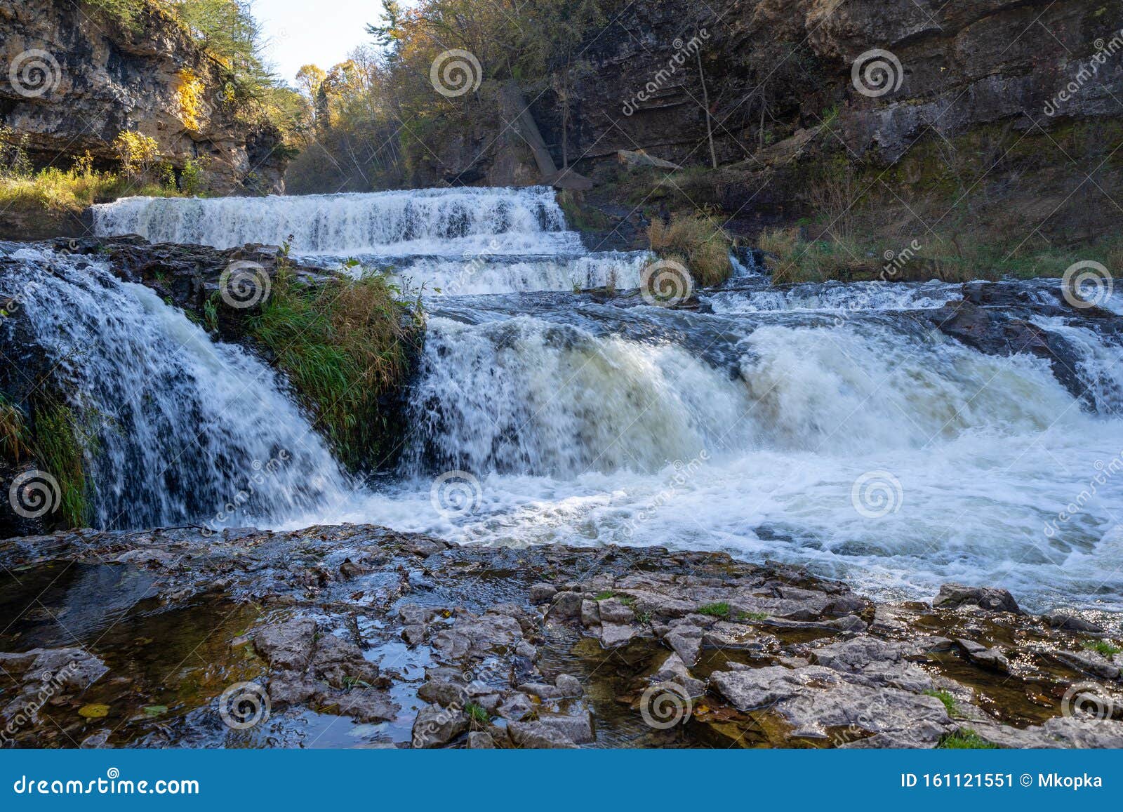 Waterfall at Willow River State Park in Hudson Wisconsin in Fall Stock ...