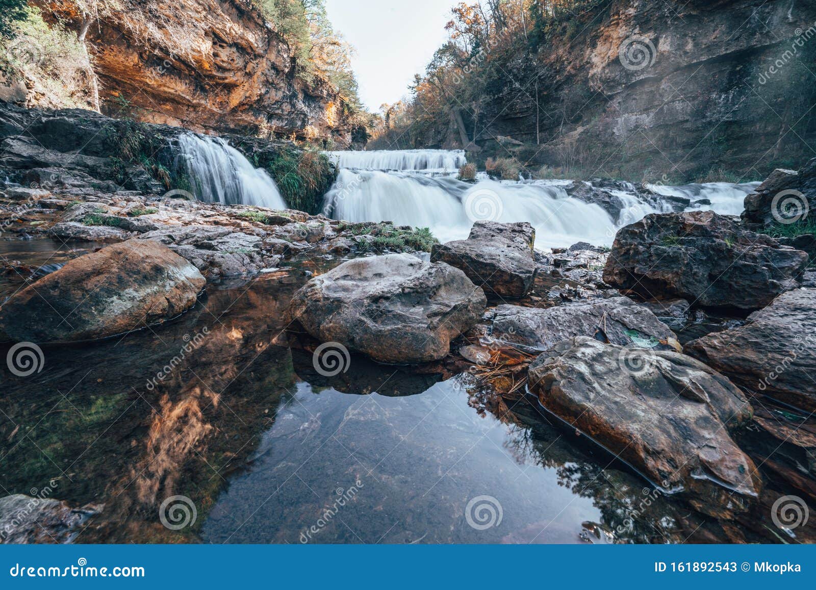 Waterfall at Willow River State Park in Hudson Wisconsin in Fall ...