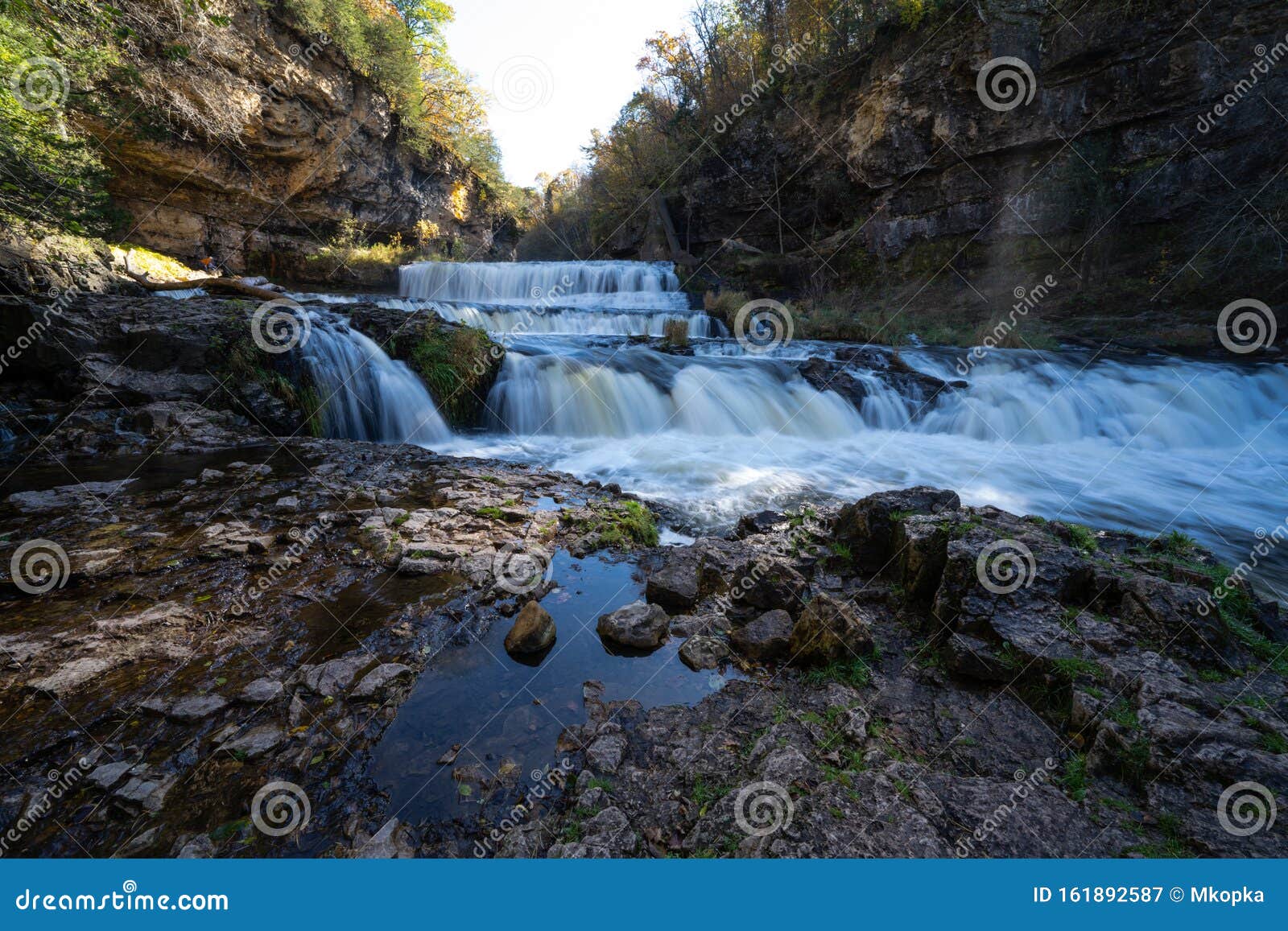 Waterfall at Willow River State Park in Hudson Wisconsin in Fall ...