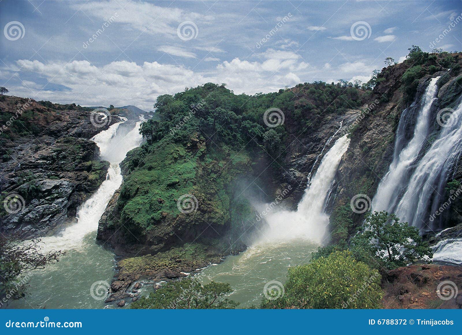 Waterfalls stock photo. Image of karnataka, nature, cauvery - 6788372