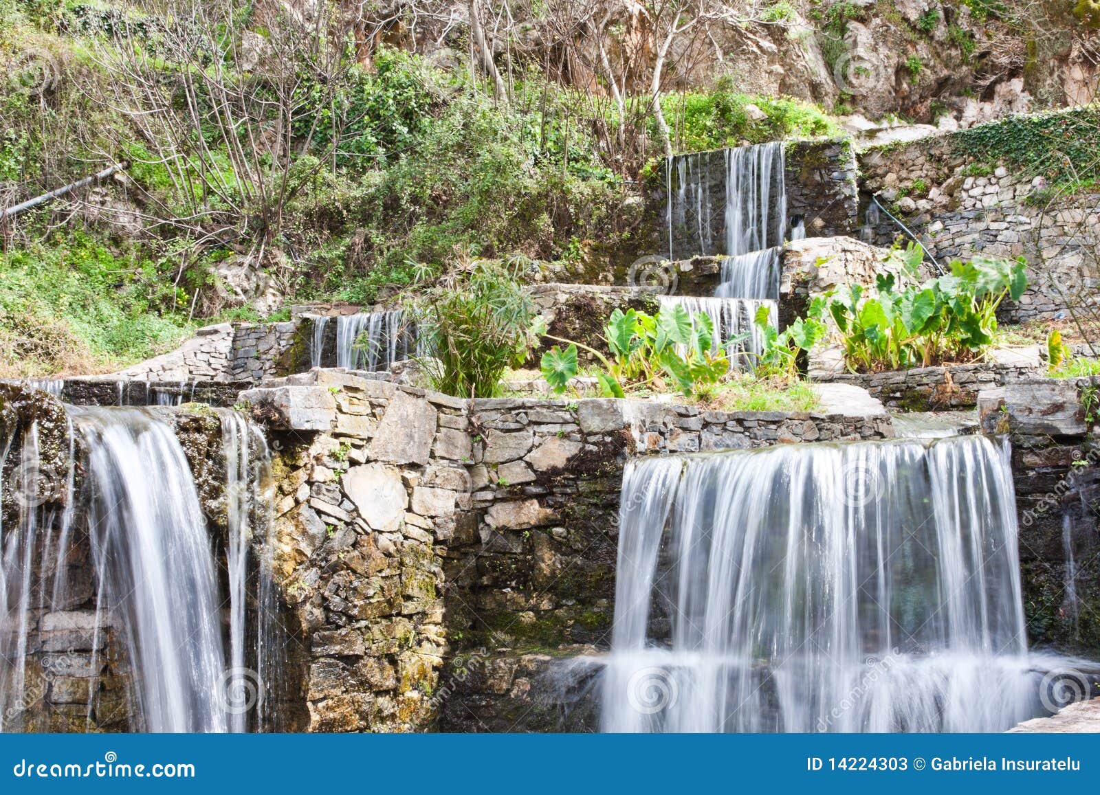 Waterfalls at Argyroupoli stock image. Image of crete - 14224303