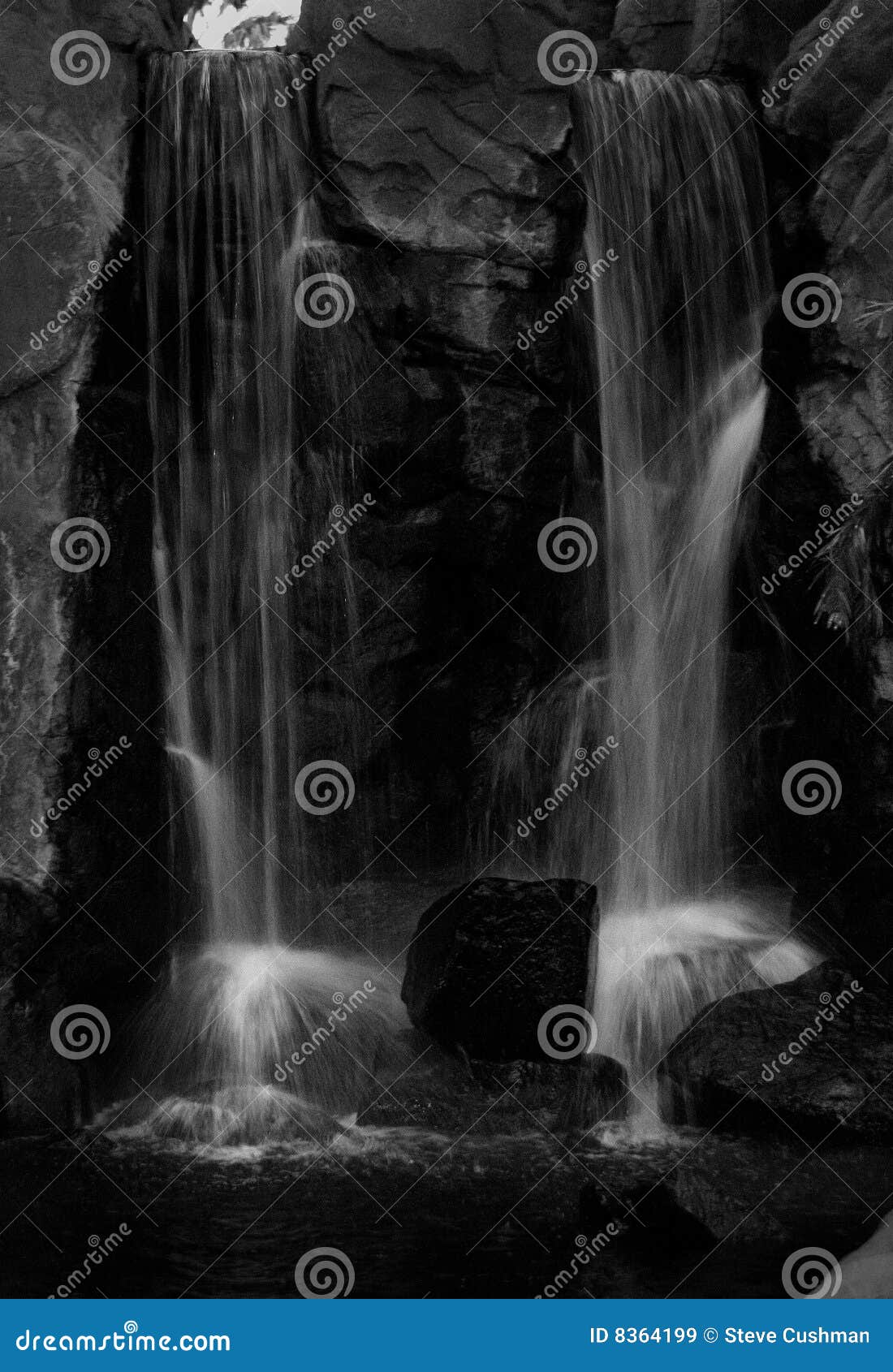 Waterfalls in Black and White Stock Image - Image of moving, waterfalls ...