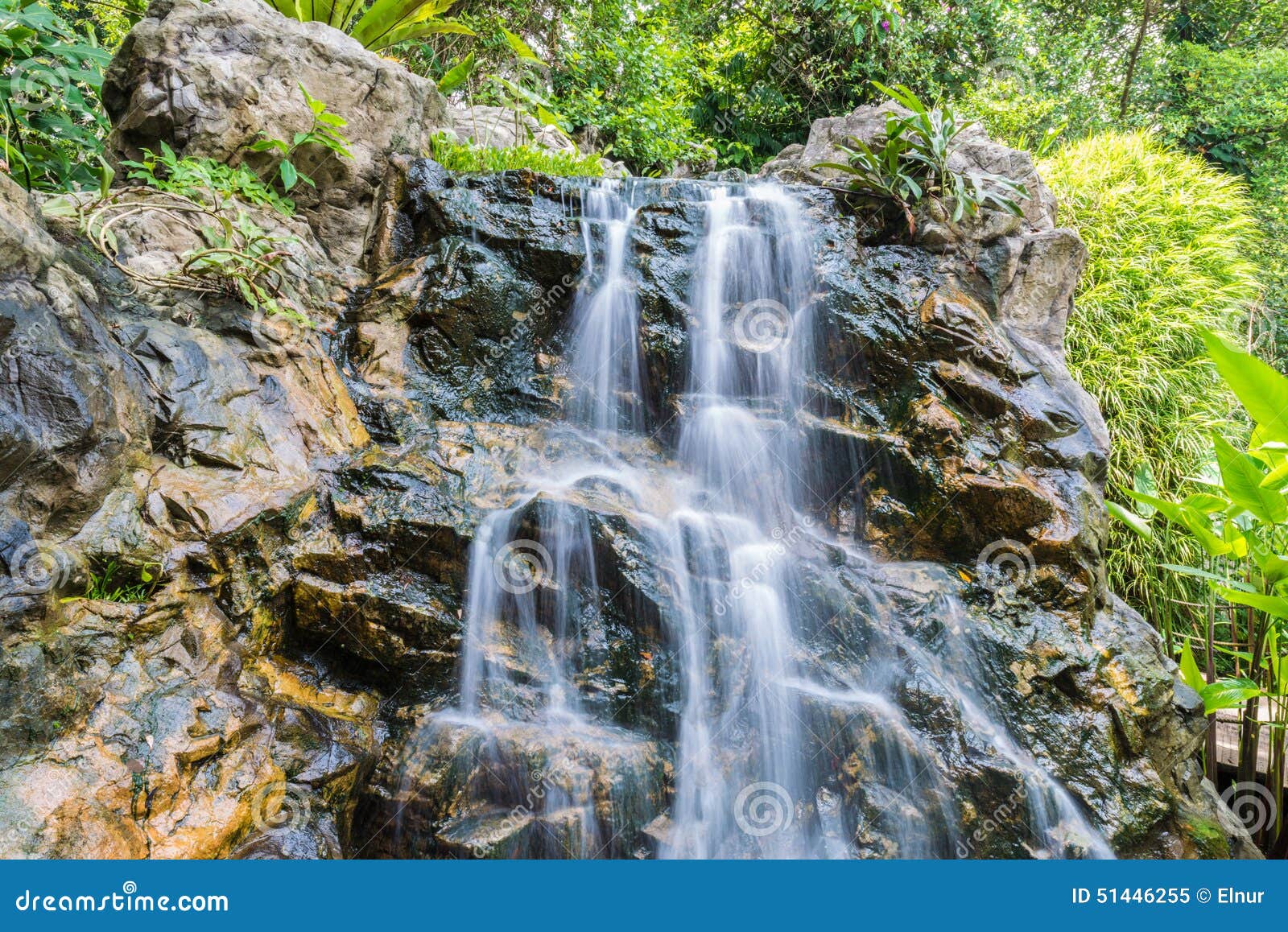 Waterfalls stock image. Image of moss, blue, pure, nature - 51446255
