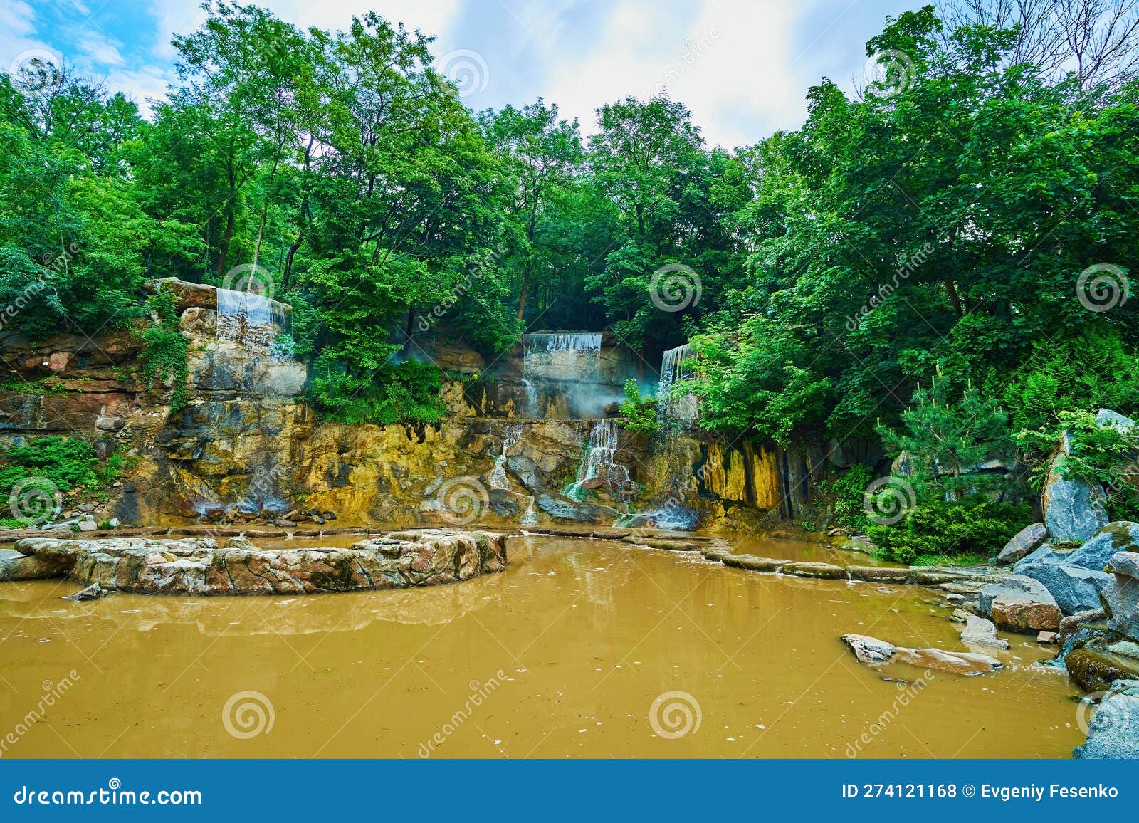 The Waterfalls Cascade in Sofiyivsky Park, Uman, Ukraine Stock Photo ...