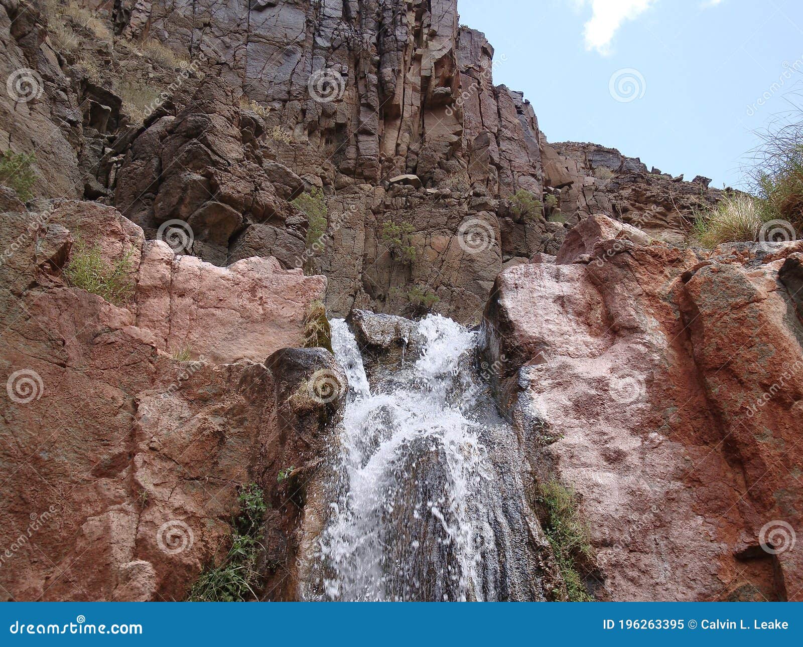 Waterfall in a Canyon stock image. Image of examples - 196263395