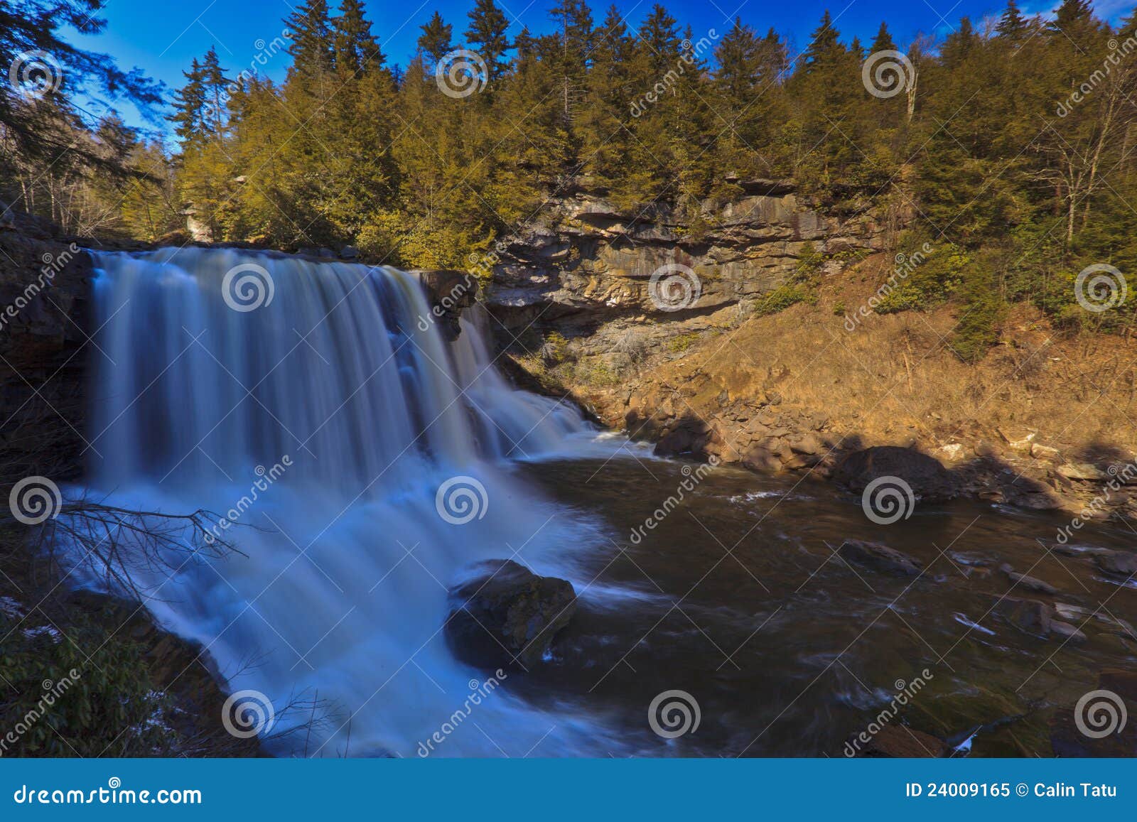 Waterfalls in early spring stock image. Image of fresh - 24009165