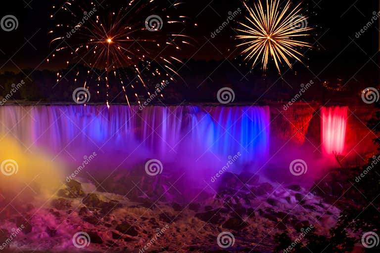 Waterfalls Fireworks stock image. Image of energy, light - 2179635