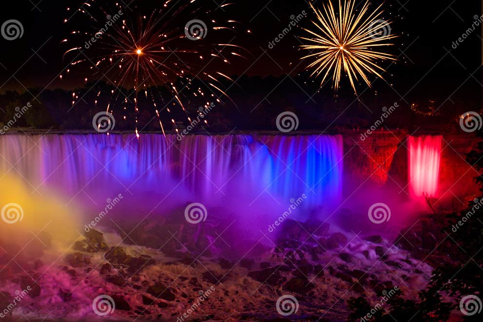 Waterfalls Fireworks stock image. Image of energy, light - 2179635