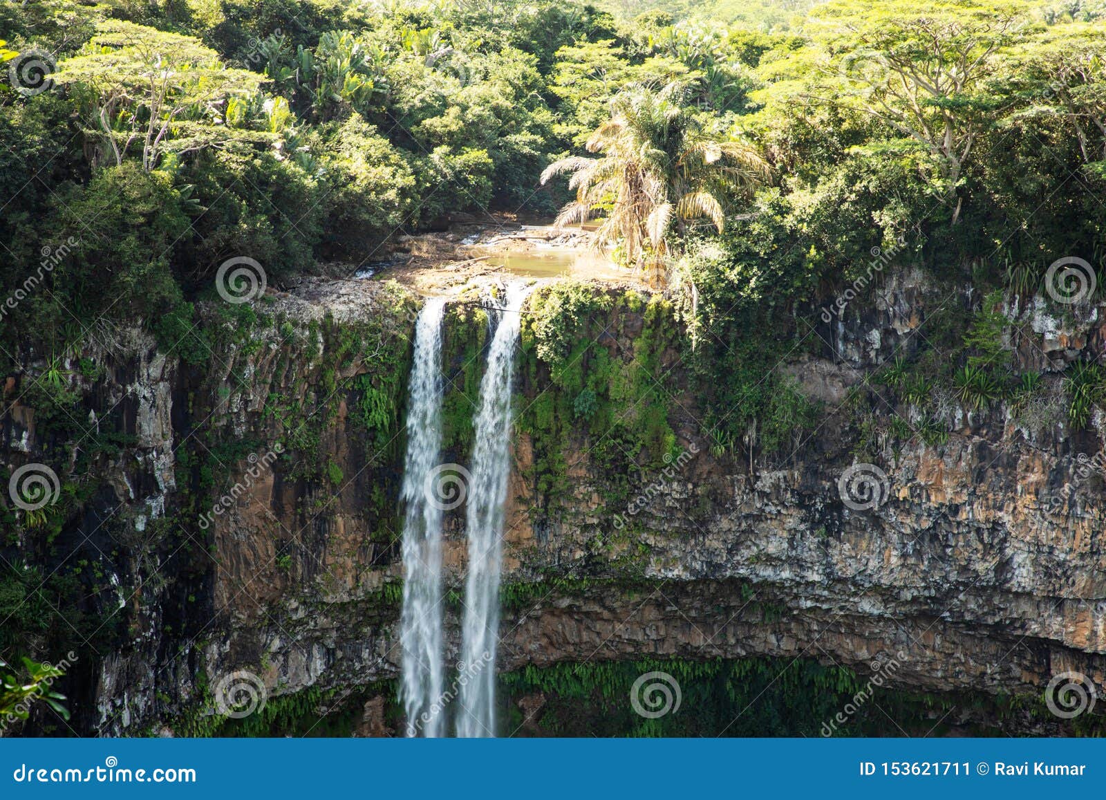 Waterfalls between Greenery Stock Image - Image of sand, reclaimed ...