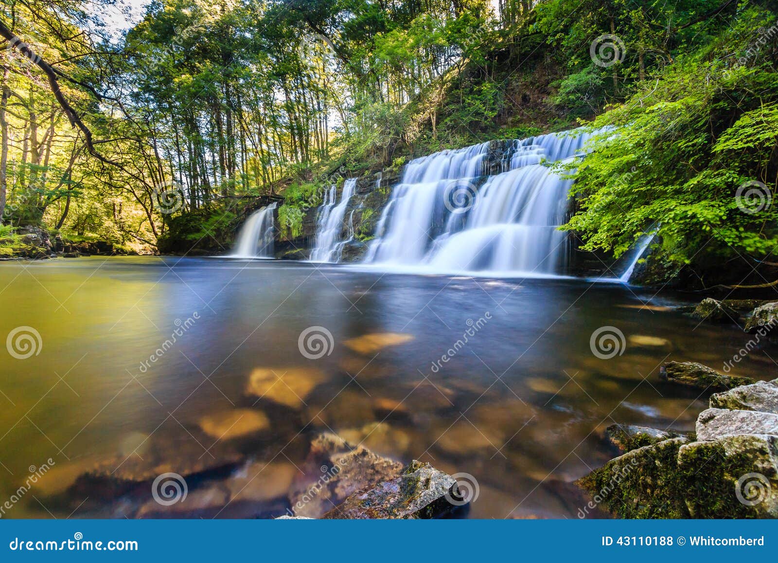 Waterfalls in an Isolated Valley Stock Photo - Image of long, fall ...