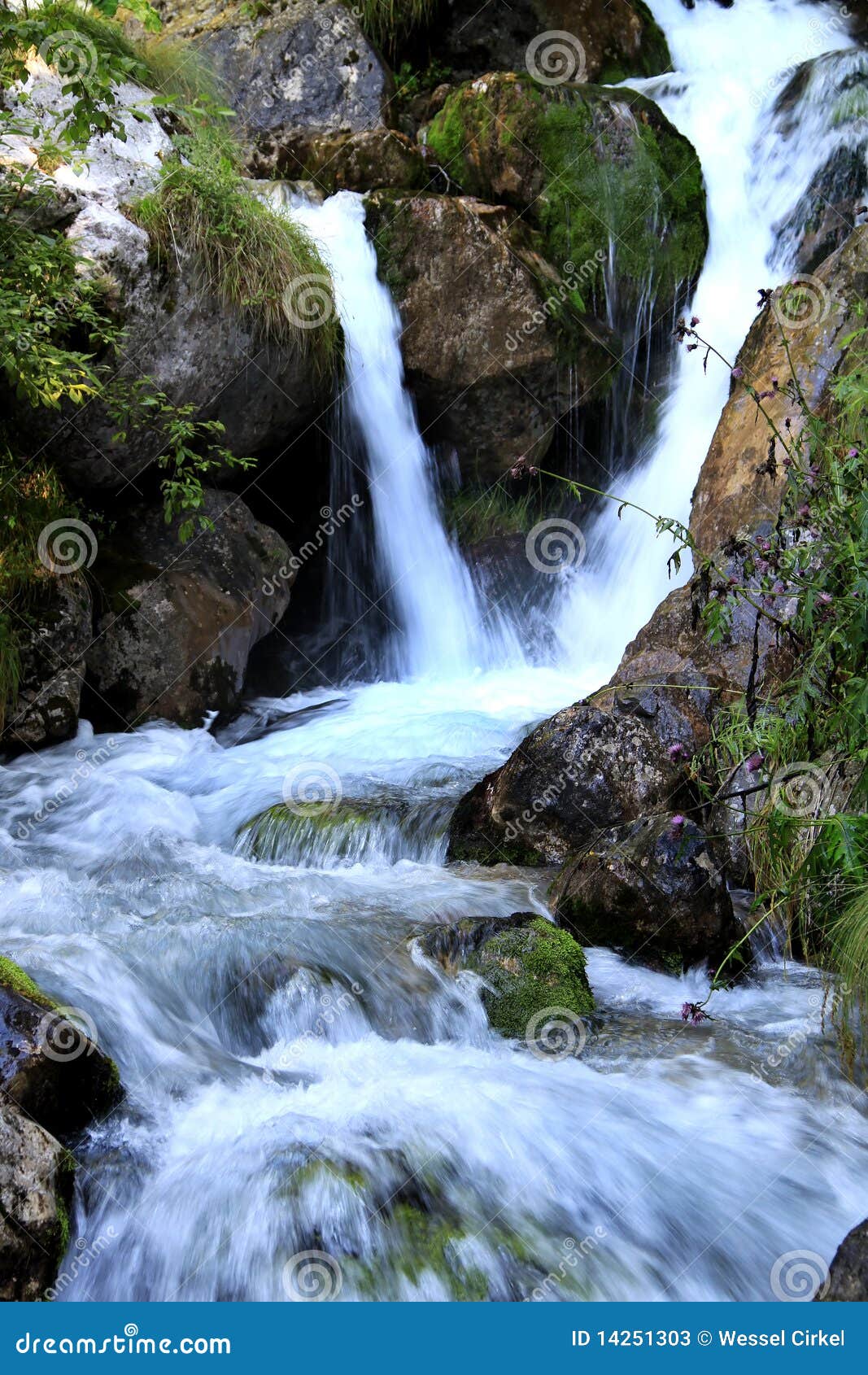 Waterfalls in the Italian Dolomites Near Stenico Stock Image - Image of ...