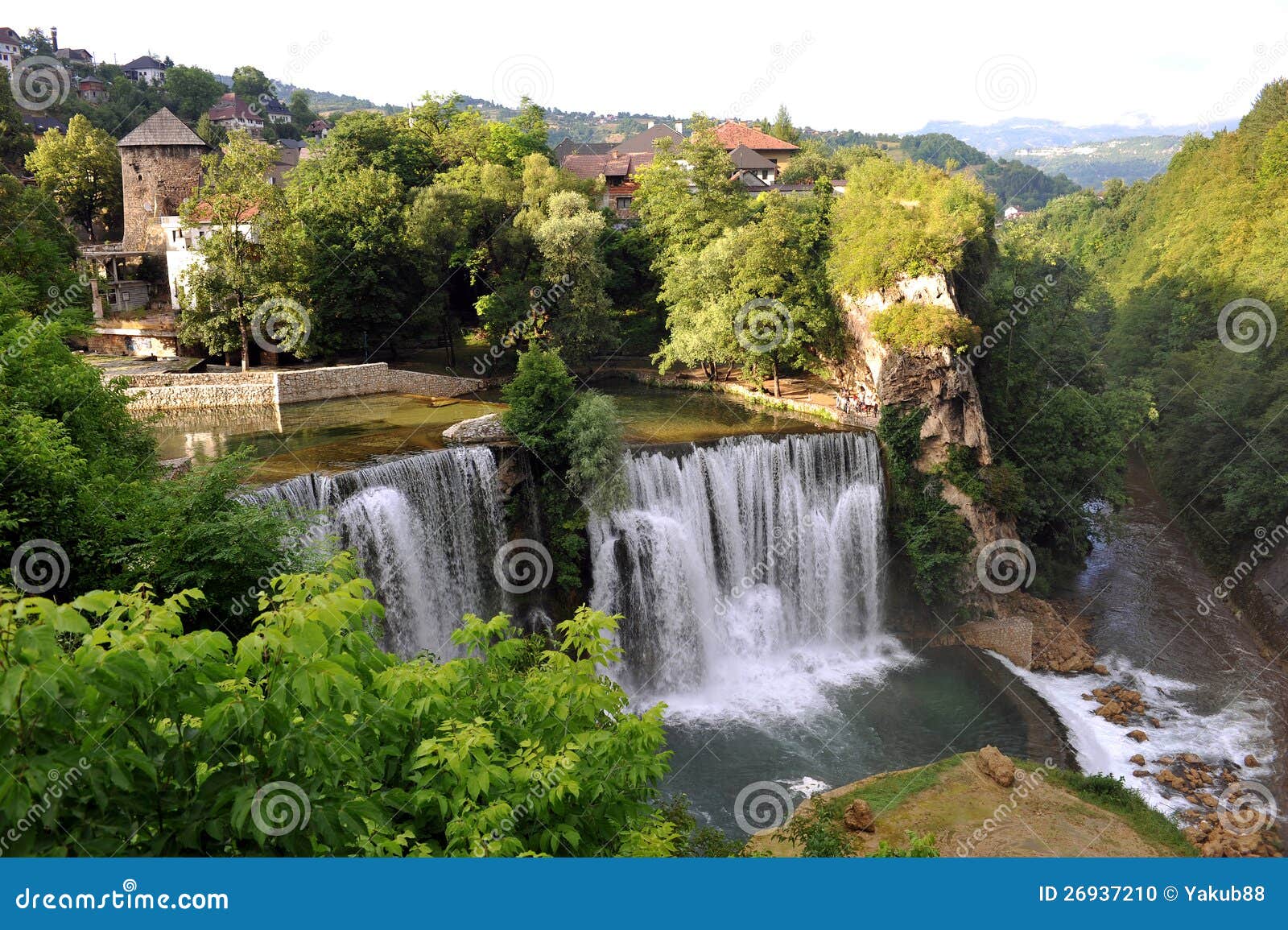 Waterfalls in Jajce stock photo. Image of wild, balkan - 26937210