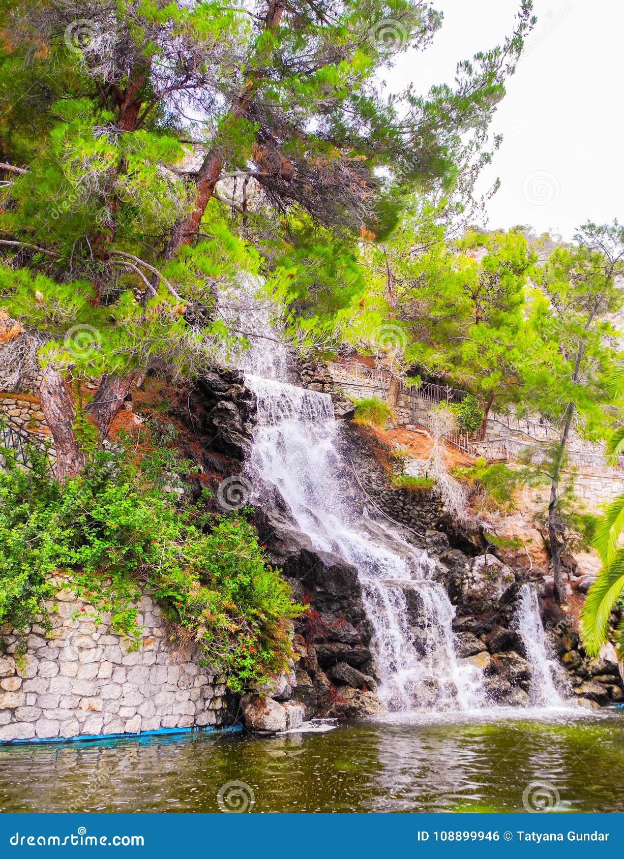 The Waterfalls in Loutraki. Stock Photo - Image of nature, background ...