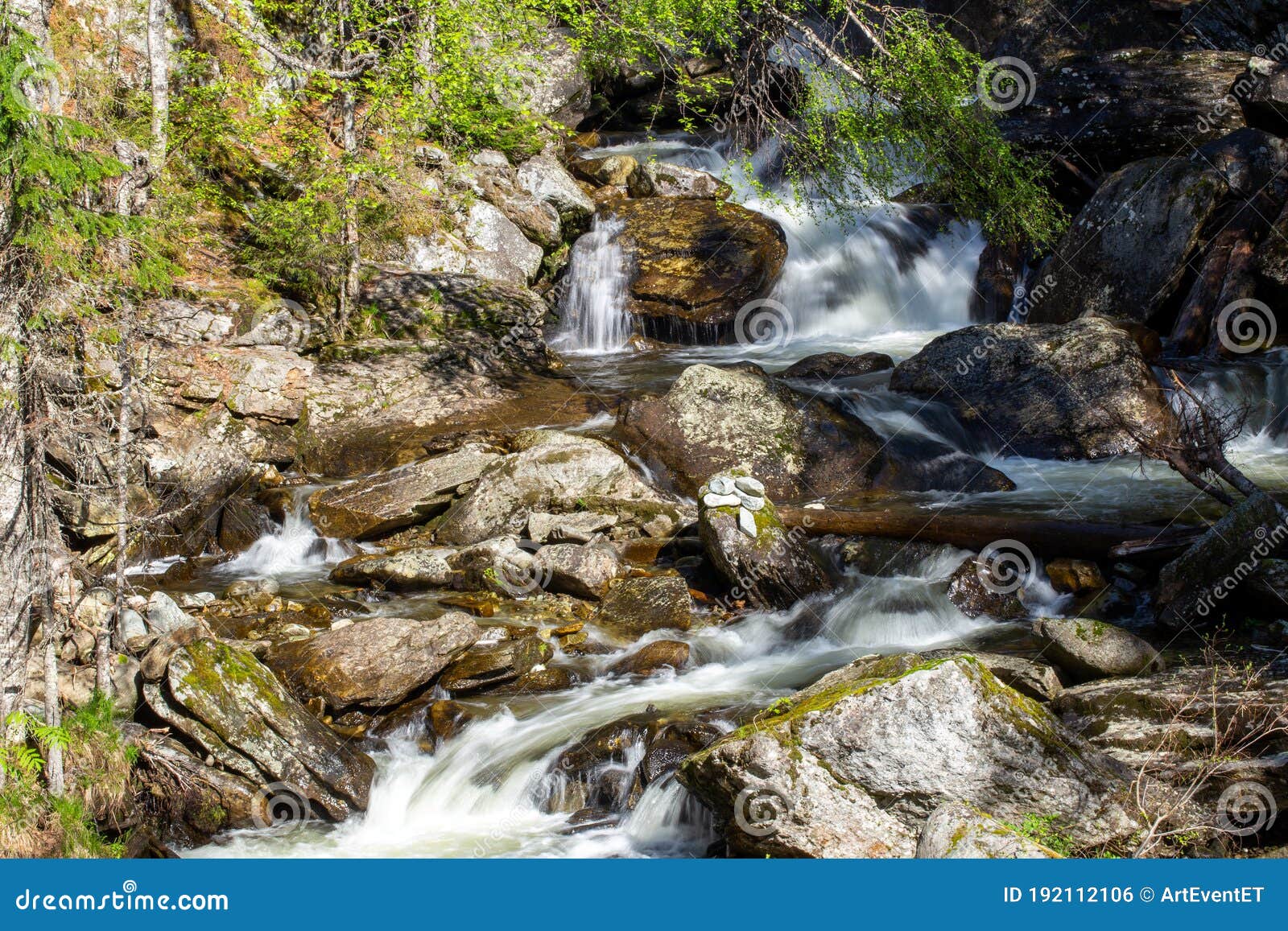 Waterfalls on Mountain River Close Up Stock Photo - Image of fall ...