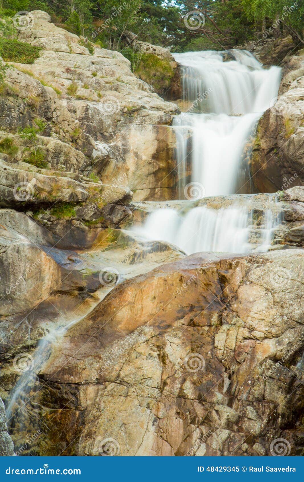 Waterfalls in the Mountains Stock Image - Image of green, concrete ...