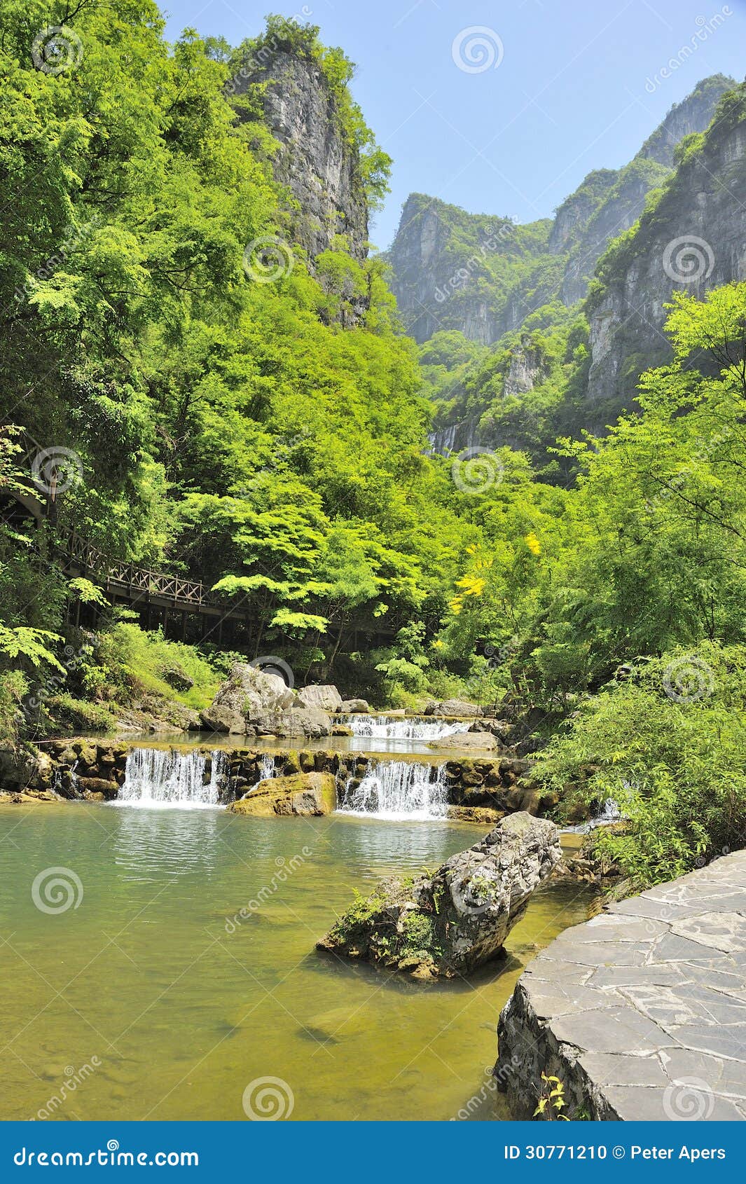 Waterfalls Near Xiaofeng River Stock Photo - Image of xiaofeng, yichang ...