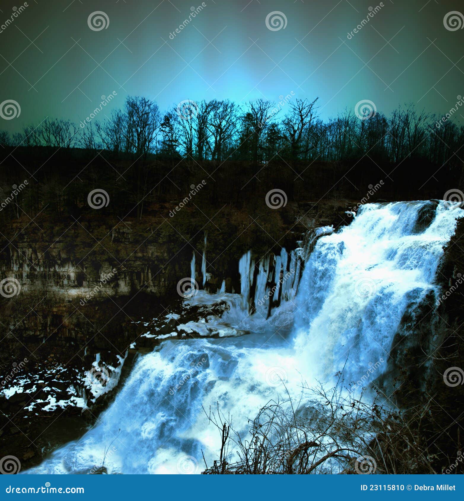 Waterfalls at night stock photo. Image of tall, beauty - 23115810