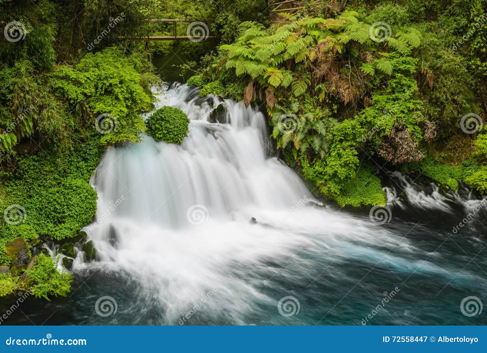 Waterfalls of Ojos Del Caburgua, Chile Stock Image - Image of ...